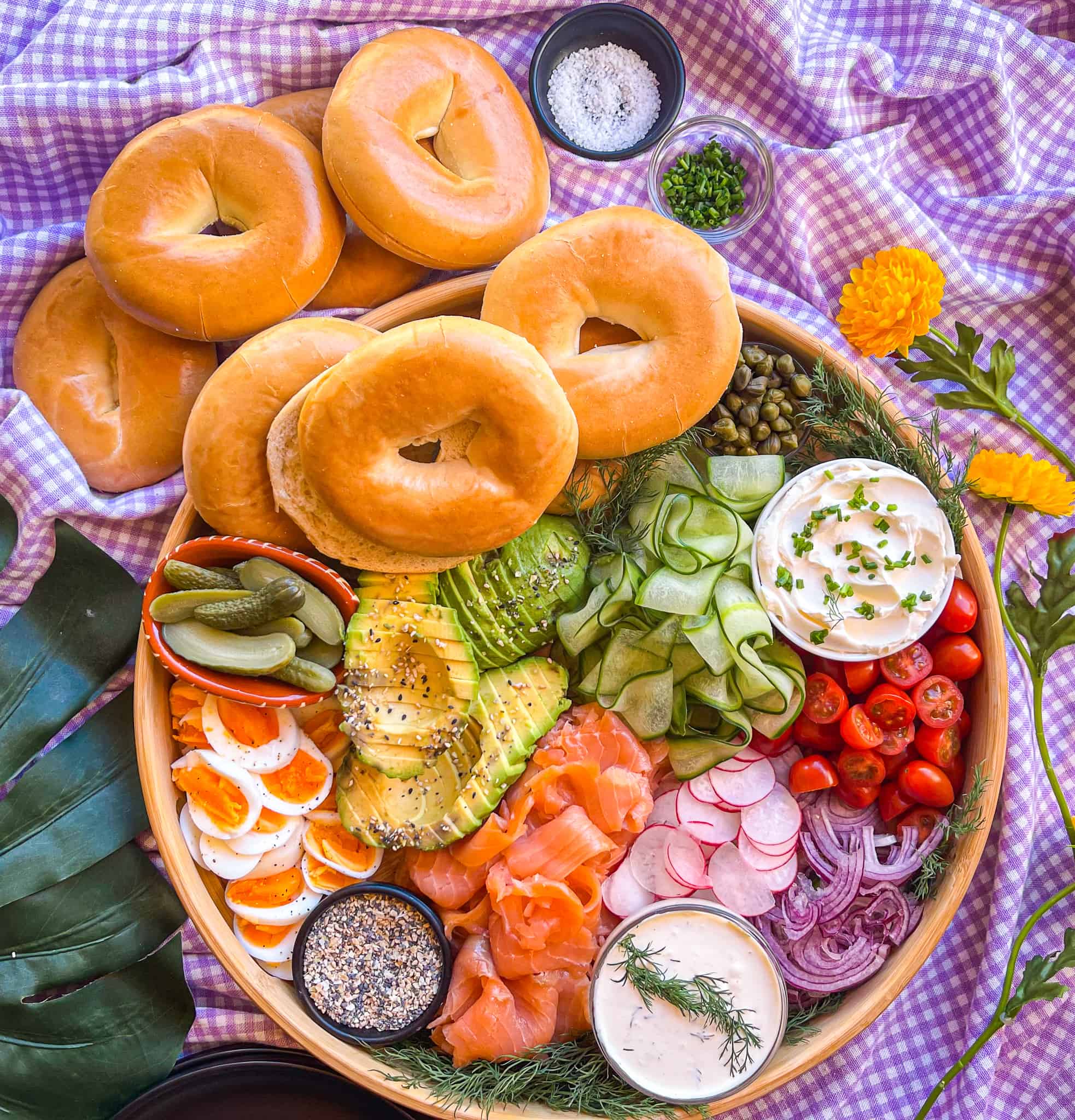 Epic DIY Brunch: Bagel and Lox Charcuterie Board - Weekday Pescatarian
