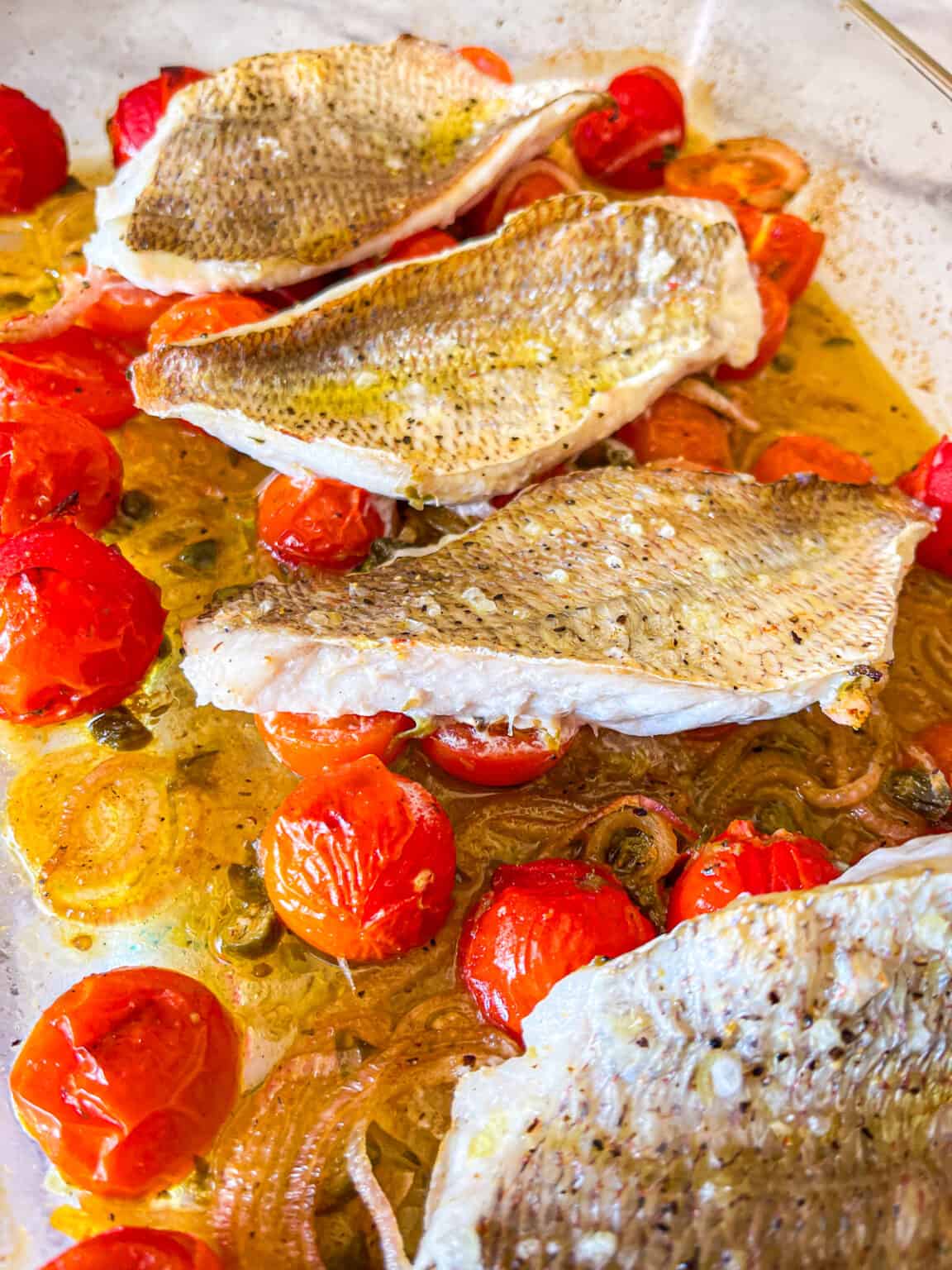 Roasted Red Snapper with Cherry Tomato Vinaigrette - Weekday Pescatarian