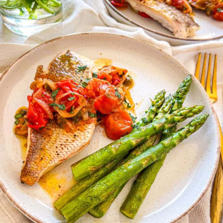 Roasted Red Snapper with Cherry Tomato Vinaigrette - Weekday Pescatarian