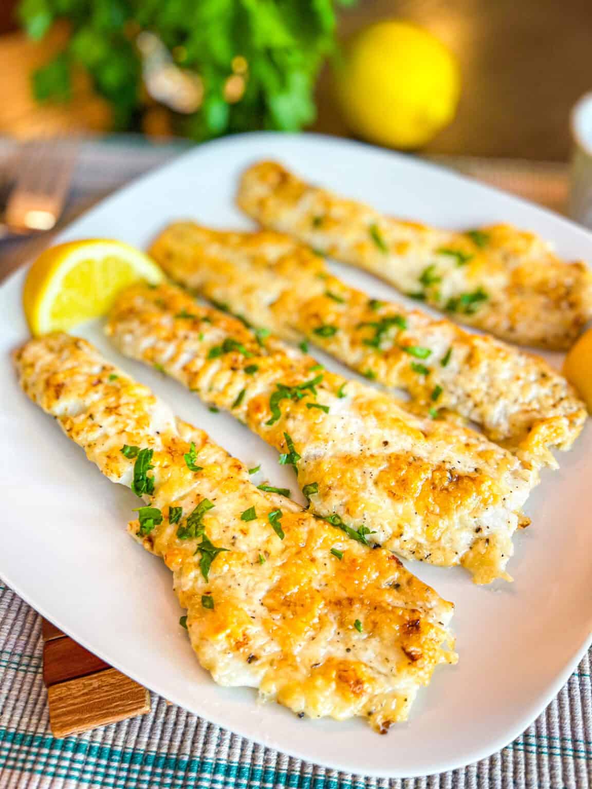 Broiled Pollock Fillets with Parmesan - Weekday Pescatarian