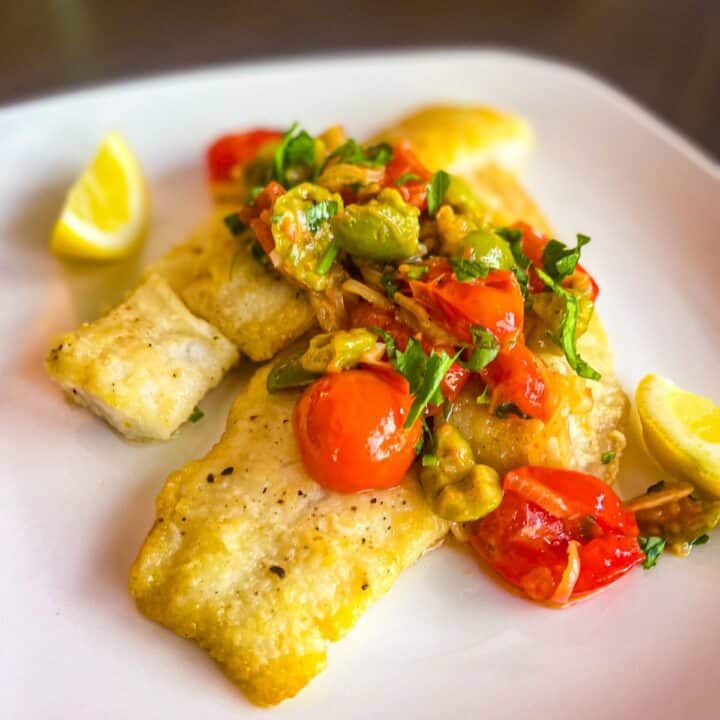 Pollock with Mediterranean Salsa (20-min, Restaurant-style)