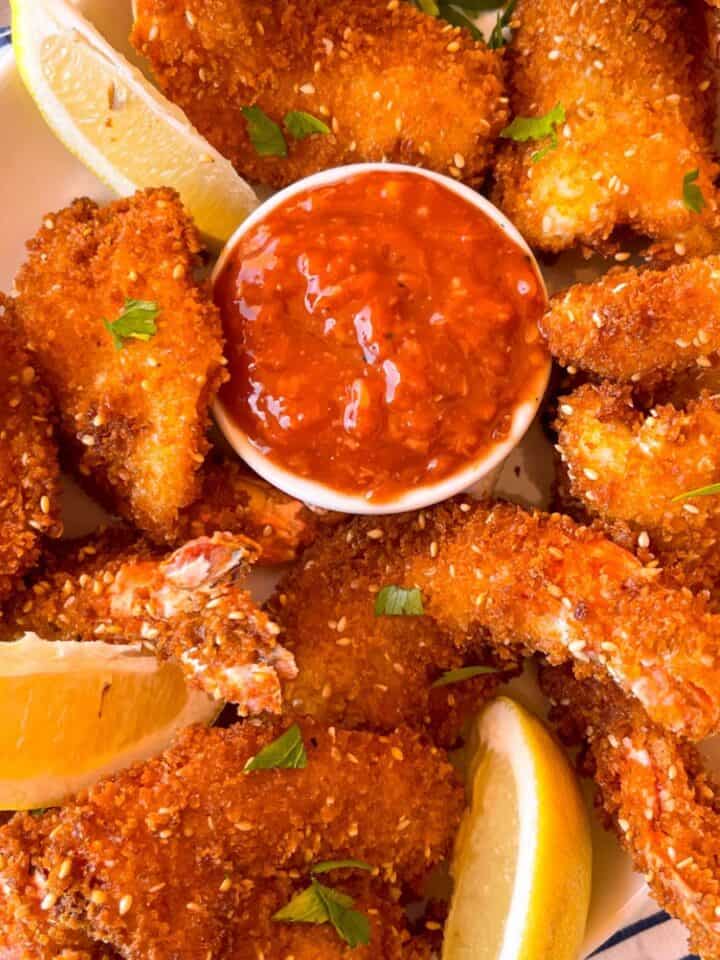 Shrimp Wontons with Spicy Dipping Sauce - Weekday Pescatarian