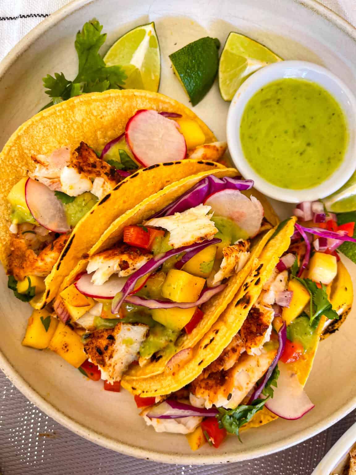 Halibut Tacos (with Mango Salsa!)