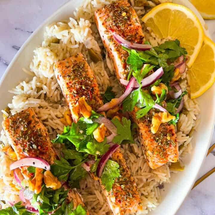 Salmon and Rice Recipe | Mediterranean One-Pot Dinner
